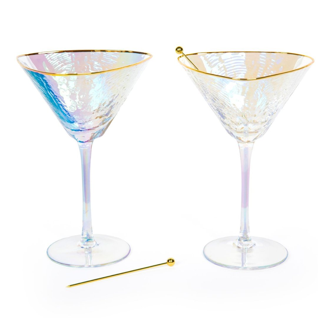 Iridescent Hammered Cocktail Glasses | Sister.ly Drinkware